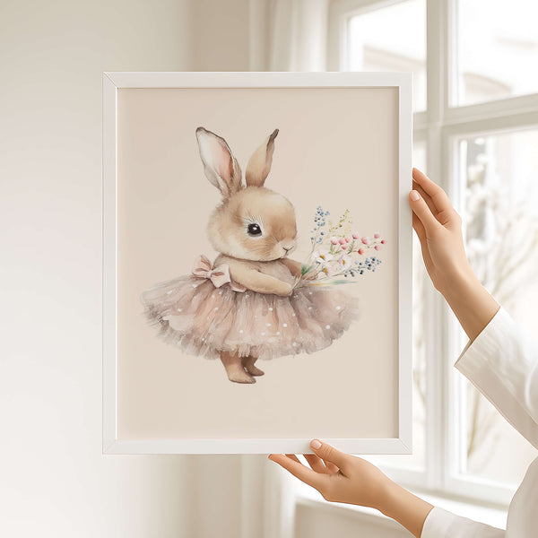 Bunny Nursery Prints | Whimsical Rabbit Wall Art Set of 3 - La Paper ...